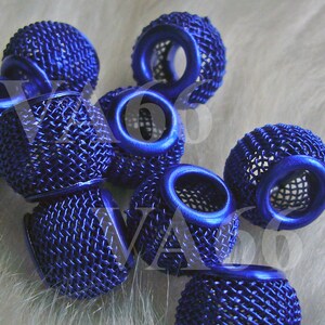 Neon Purple Netting Net Bead Spacer Bead Big Hole Beads 4pcs Metallic ...