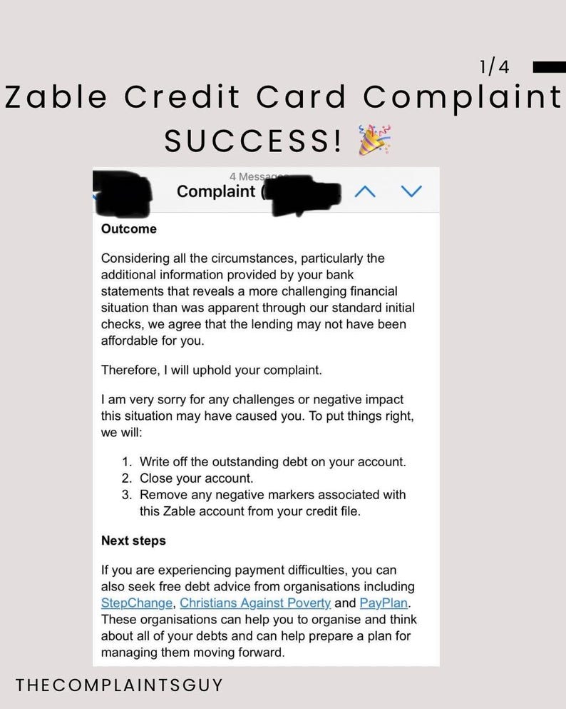 Unaffordable Lending Complaint Letter Template - Instant Download - DIY ...