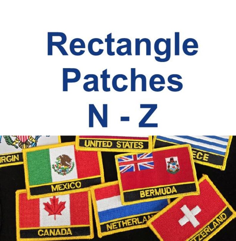 N-Z Rectangle Country Flag Patches – Travel & Backpack Accessories ...