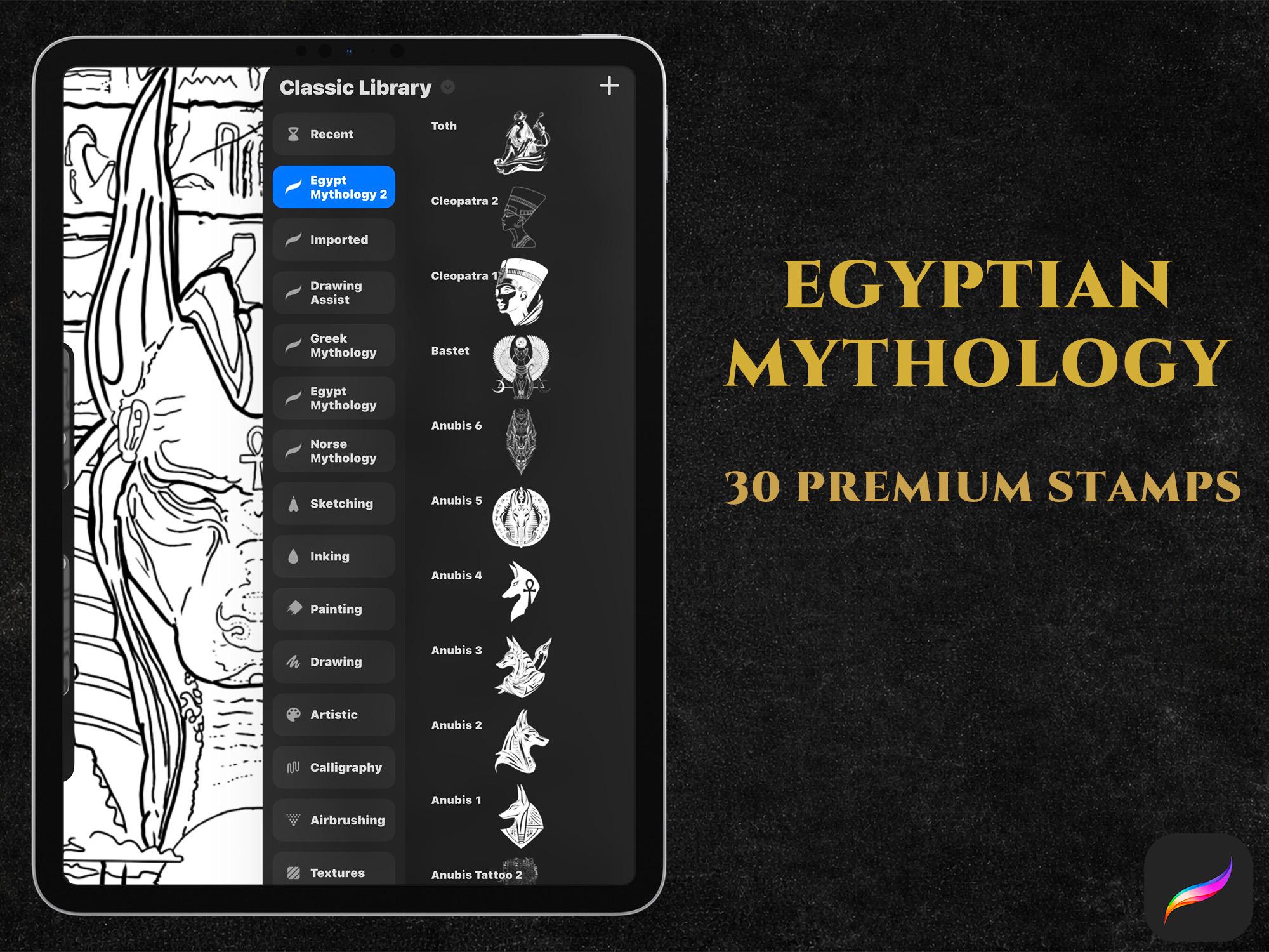 Egyptian Mythology Procreate Stamps - Etsy