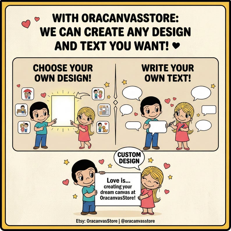Custom 'love Is' Cartoon Print, Valentine's Day Gift (physical Print ...