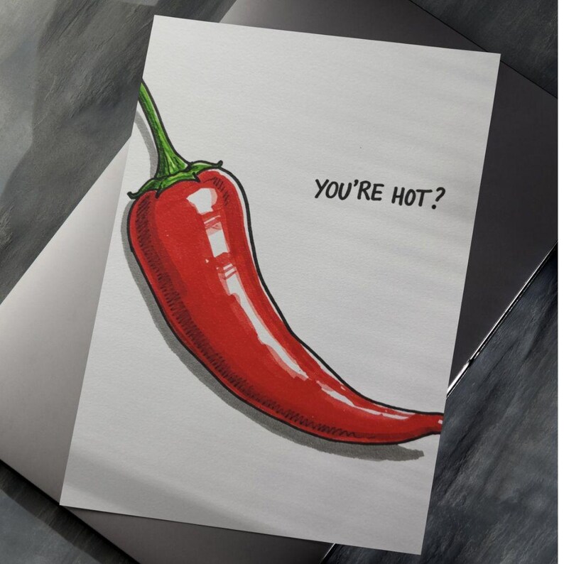 You're Hot?" Spicy Pepper Digital Download Art Print - Etsy