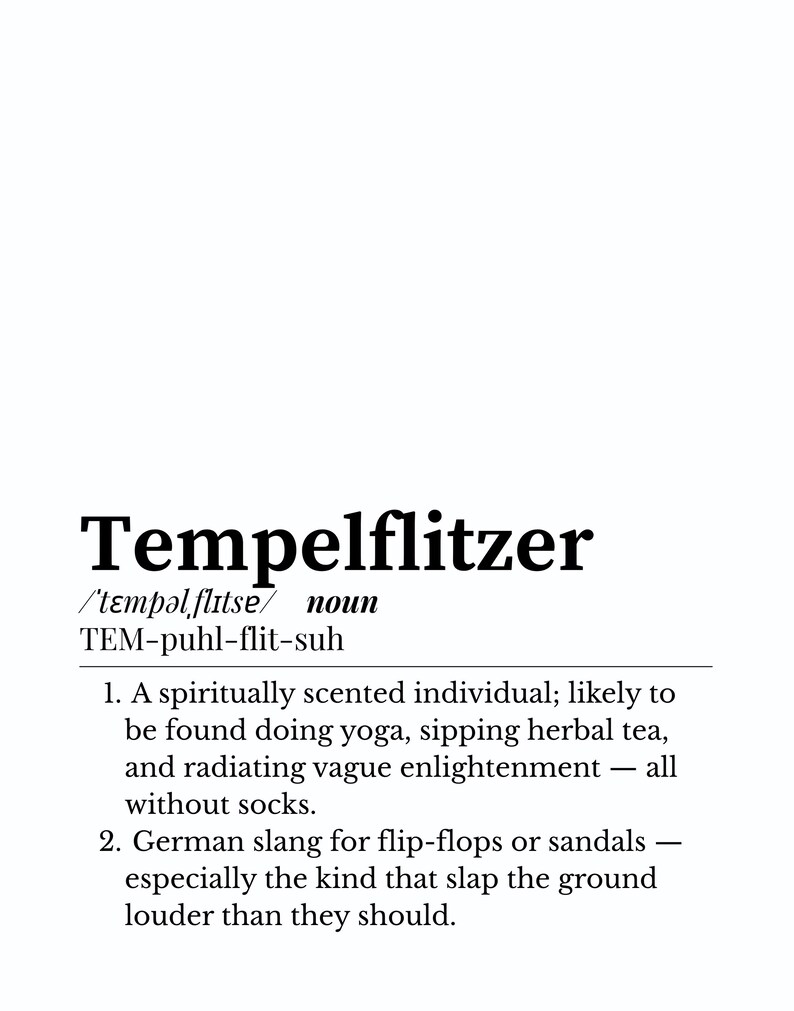 Tempelflitzer Printable – German Word Art, Funny Flip-flop Poster ...