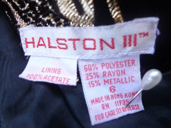 1980s PROM DRESS by Halston III with a Gold Lame' Ani… - Gem