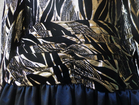 1980s PROM DRESS by Halston III with a Gold Lame' Ani… - Gem