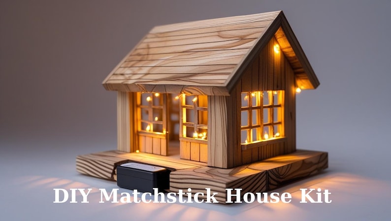 DIY Matchstick House Kit – Printable Step-by-step Craft Guide With LED ...