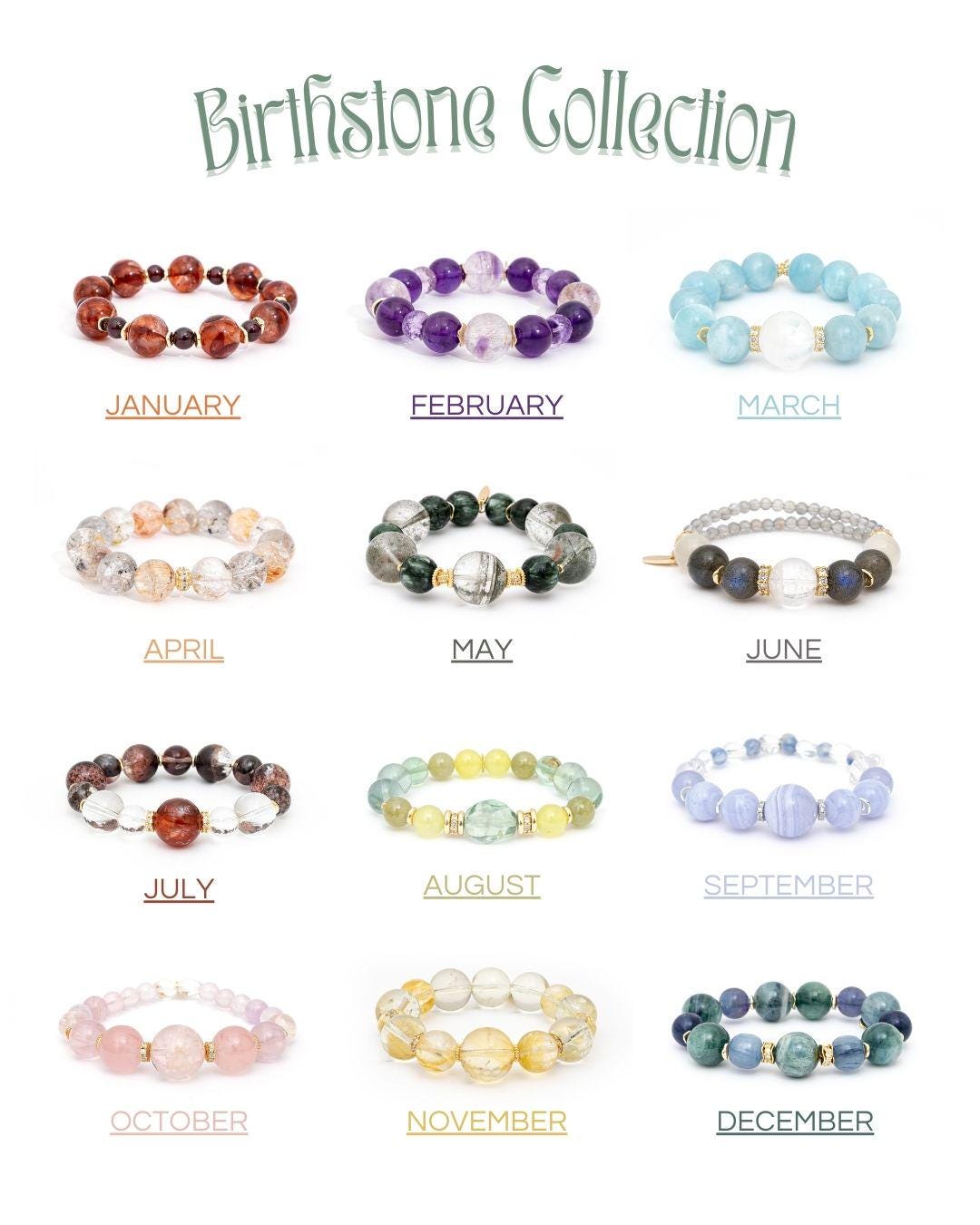Birthstone Gemstone Bracelet – Gemstone Jewelry for Her – Birth Month ...