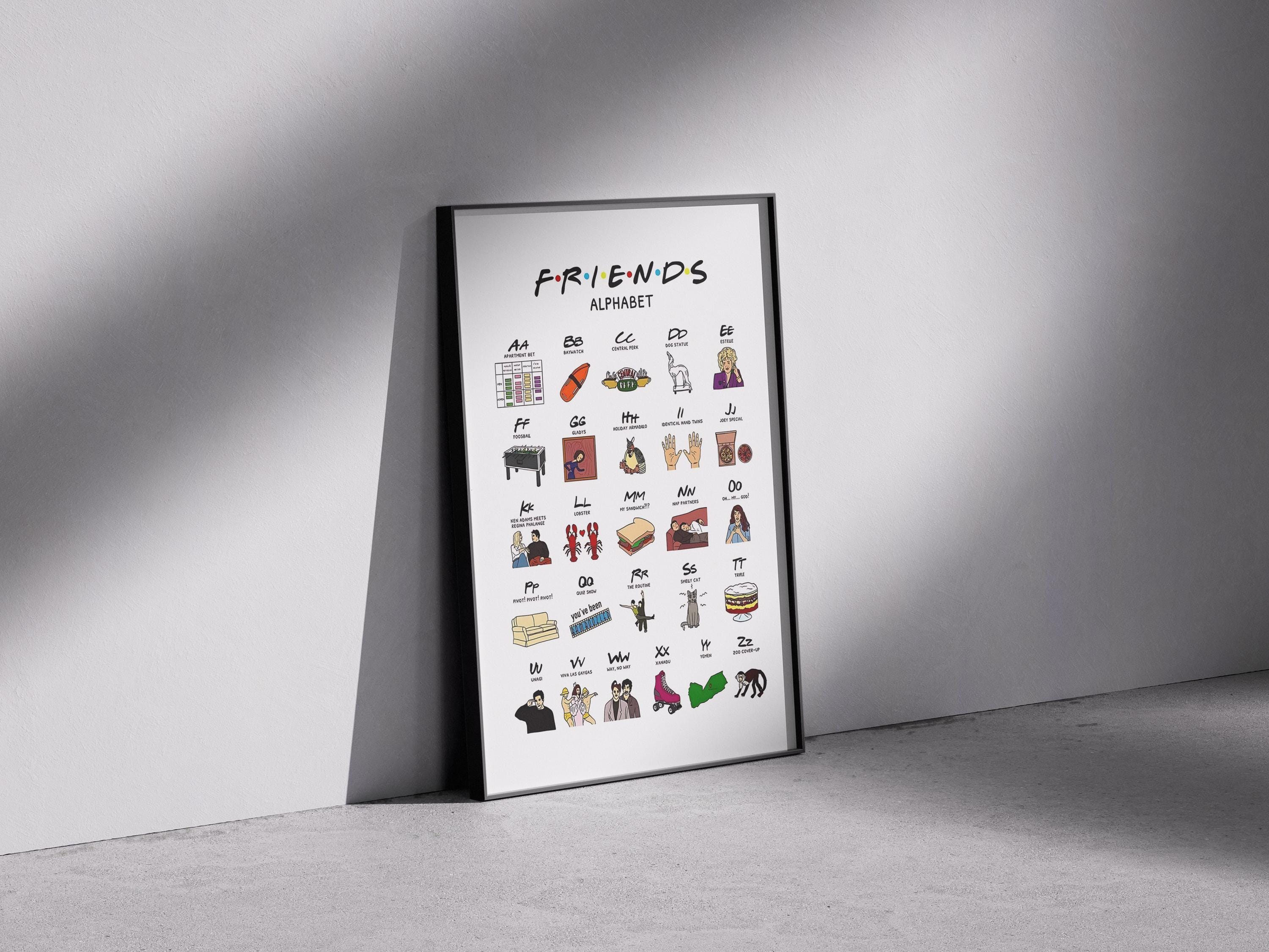 Friends TV Show Poster: Vintage Wall Art Decor - Etsy