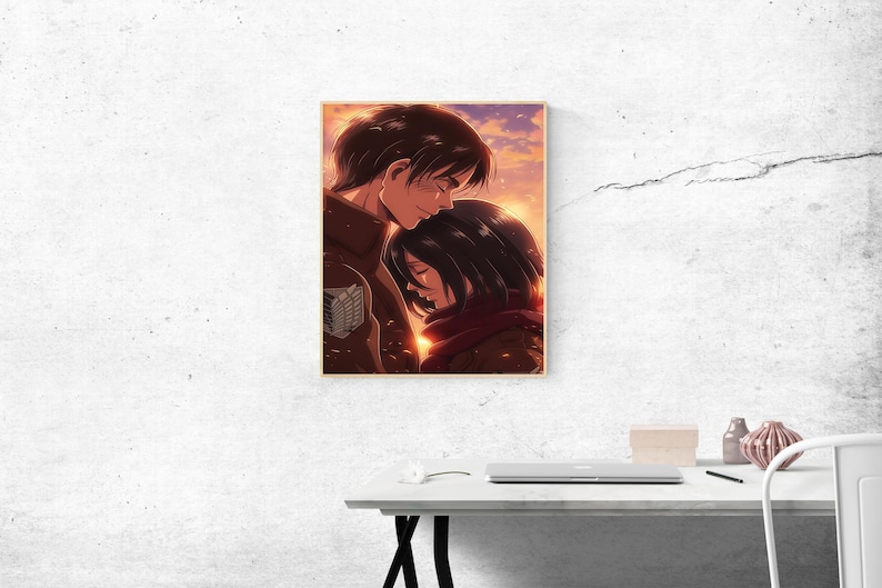 Eren-mikasa Anime Poster: Shingeki No Kyojin Wall Art - Etsy