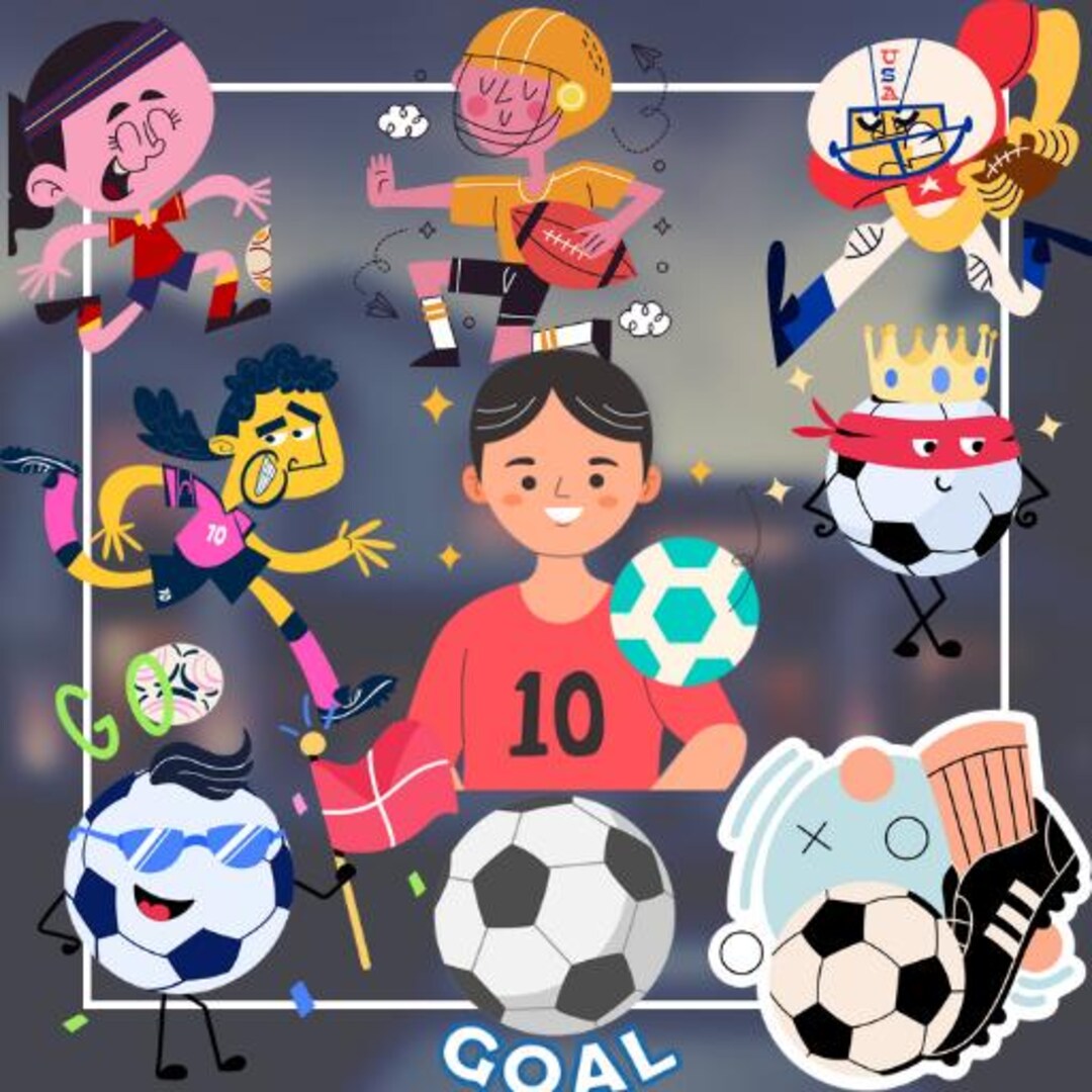 Football Clipart Bundle: SVG Cut Files for Cricut, PNG (instant ...