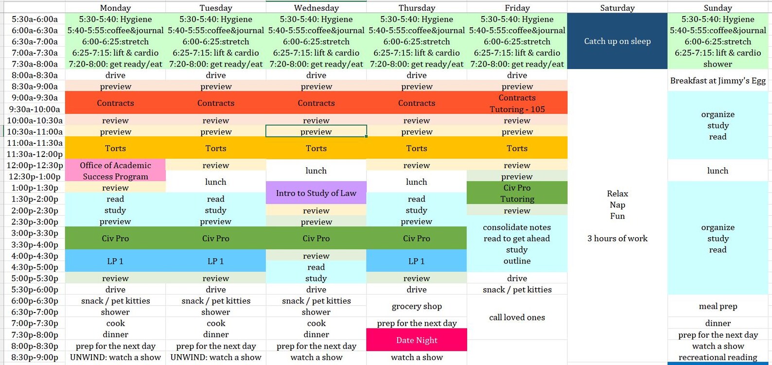 Schedule Builder Template for College - Etsy