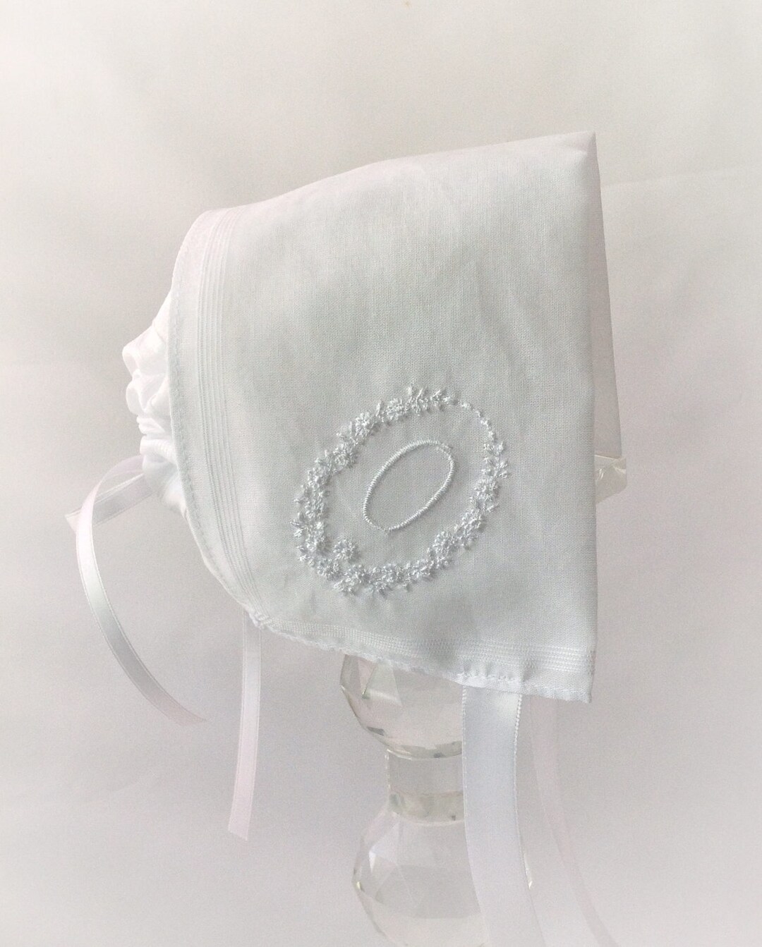 Handkerchief Baby Bonnet, 0 Initial Hanky Bonnet, White, for Baby Boys ...