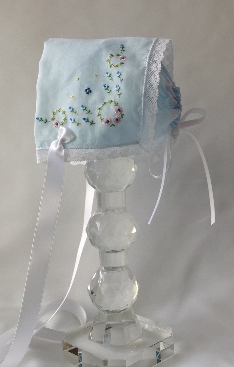 Handkerchief Baby BonnetHand embroideredSwiss cotton French | Etsy