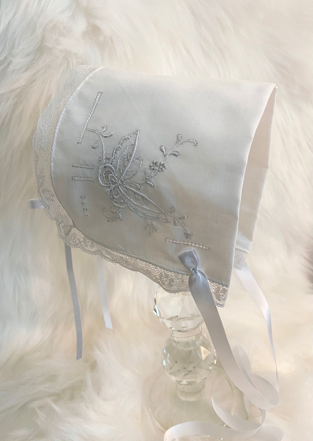 Handkerchief Baby Bonnet, Hanky Bonnet, Heirloom, Handmade,french Lace ...