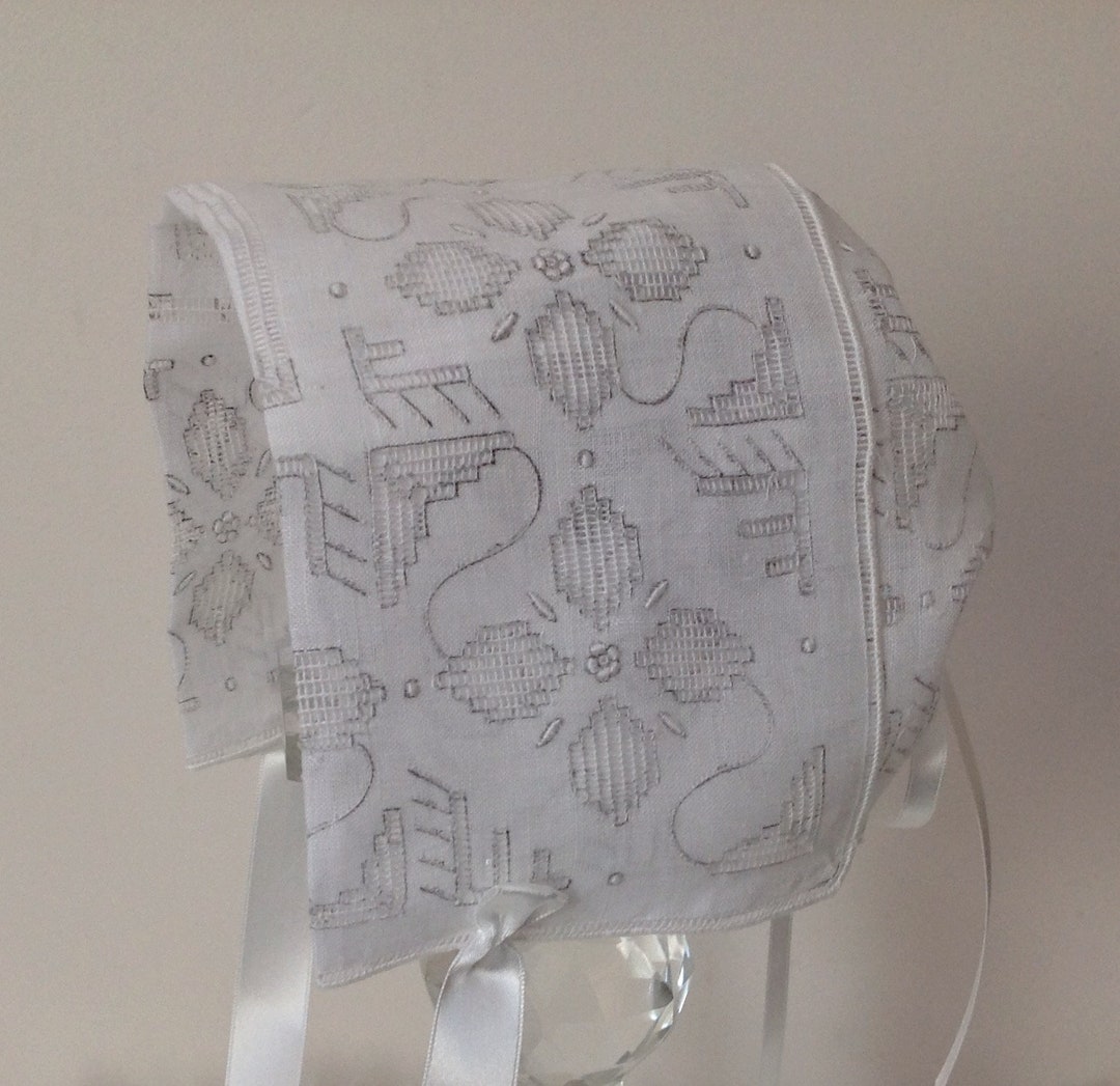 Handkerchief Baby Bonnet, Hanky Bonnet, Handmade, Pure Irish Linen ...