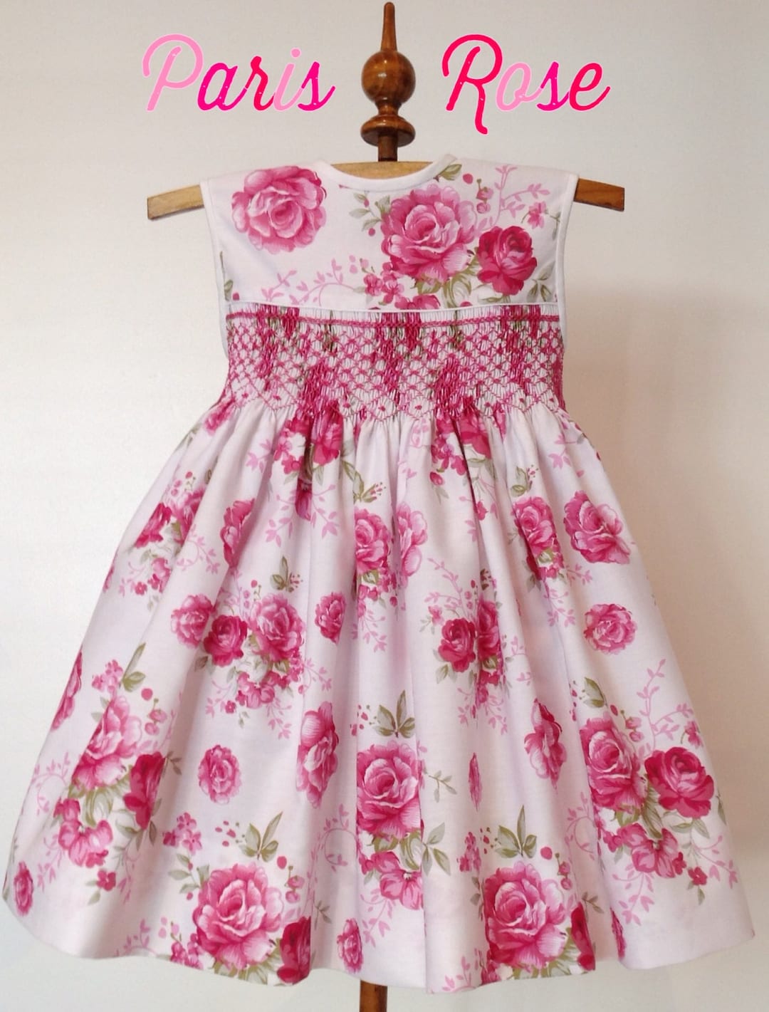 Paris Rose Dress Size 2, Dress for Little Girls, Hand Smocked Dress for ...