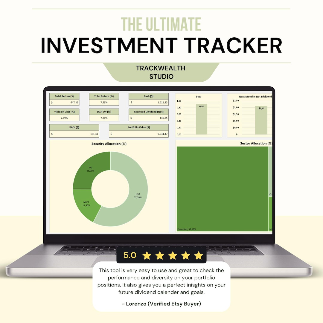 Investment Tracker Excel Spreadsheet: Dividend Growth Portfolio and ...