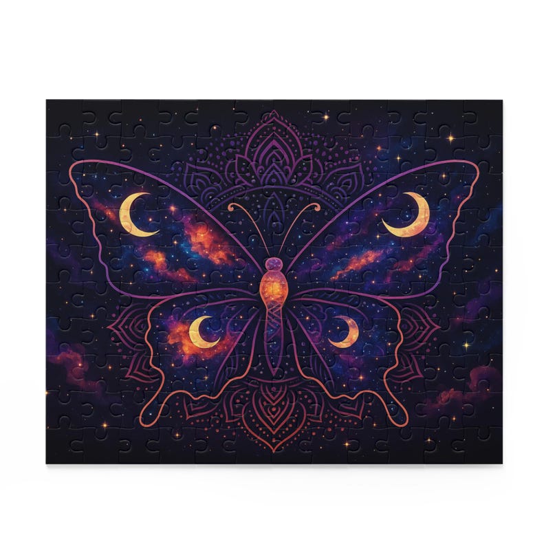 Psychedelic Butterfly Jigsaw Puzzle: Mandala Space Art, Trippy Gift - Etsy