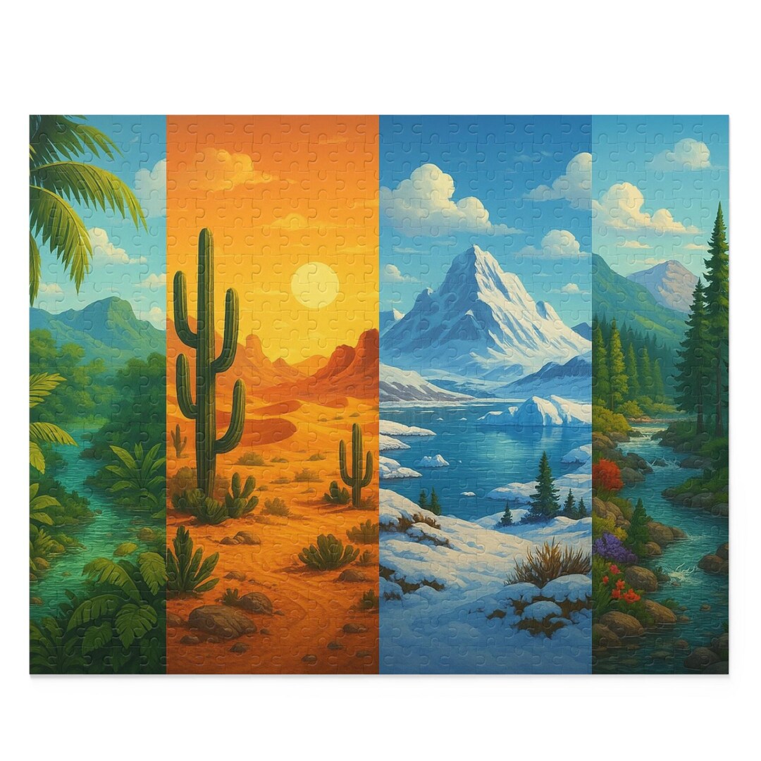 Four Seasons Nature Jigsaw Puzzle: Biome Landscapes, Family Fun - Etsy