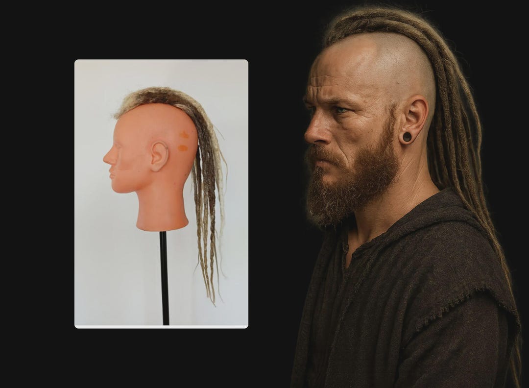 Mohawk Men's Viking Style Wig, Men Toupee - Wig Tape- Synthetic ...