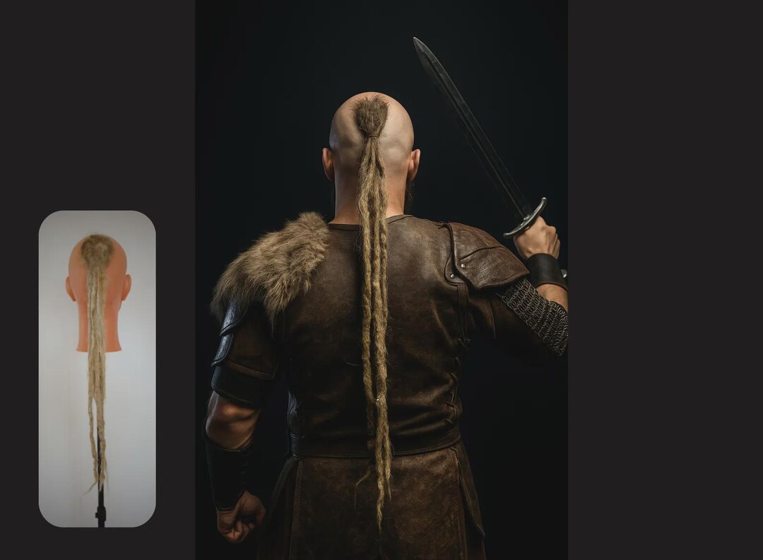 Men's Viking Style Dread Wig, Men Toupee - Wig Tape- Synthetic ...