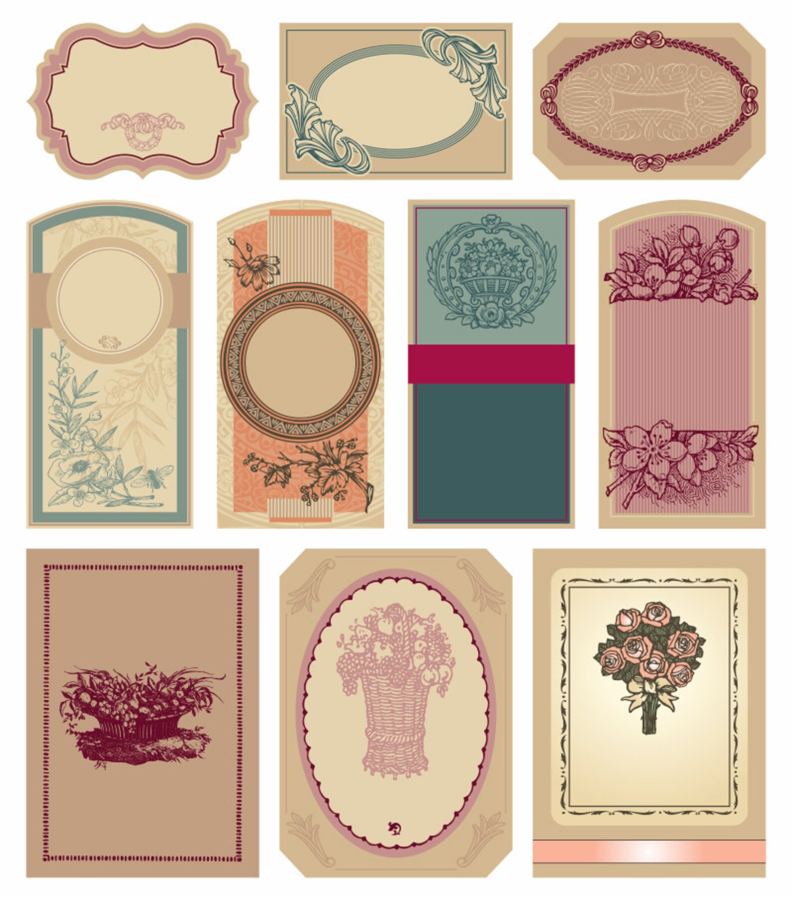 CLIPART | 10 Ornate Vintage Labels | Clip Art Digital Supplies ...