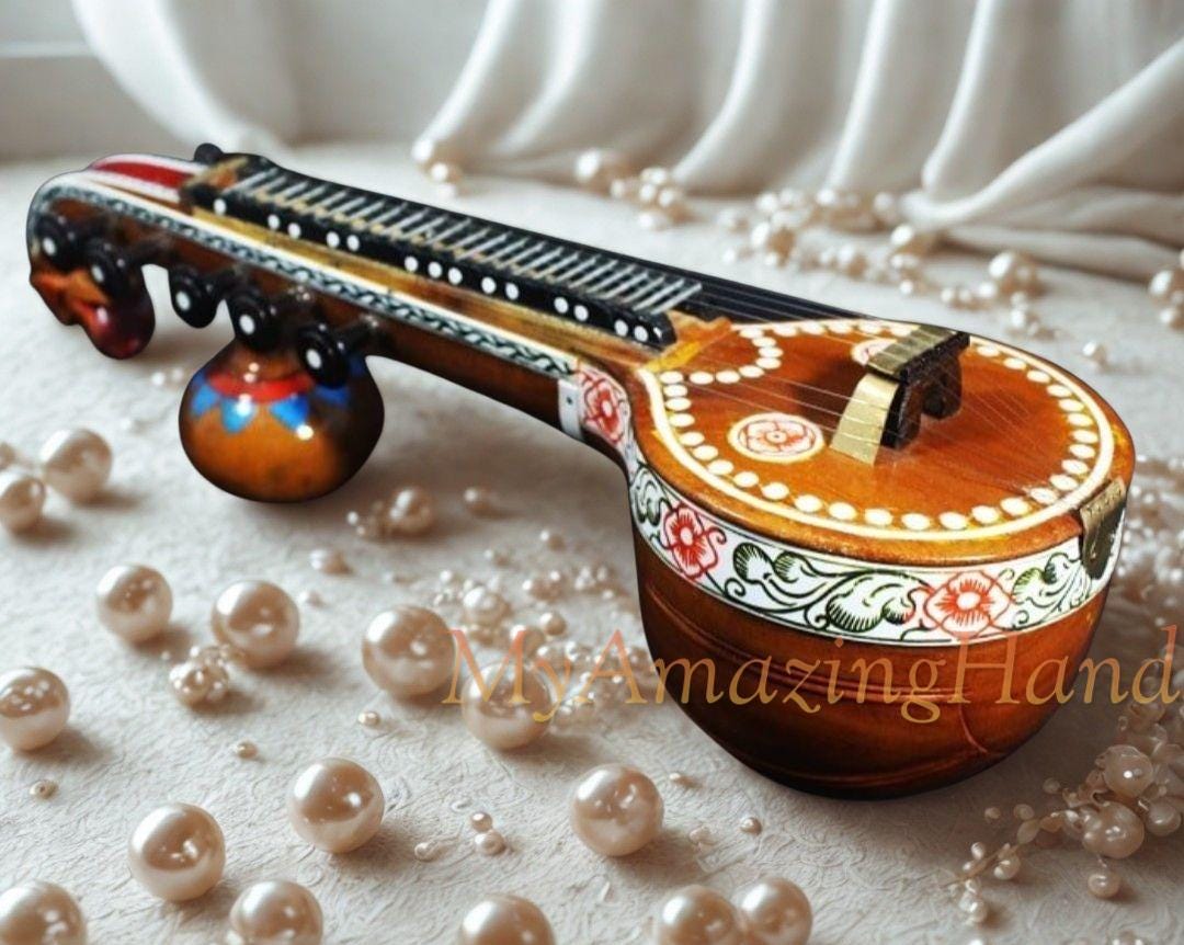 Handcrafted Miniature Bobbili Veena / Saraswati Veena /vichitra Veena ...
