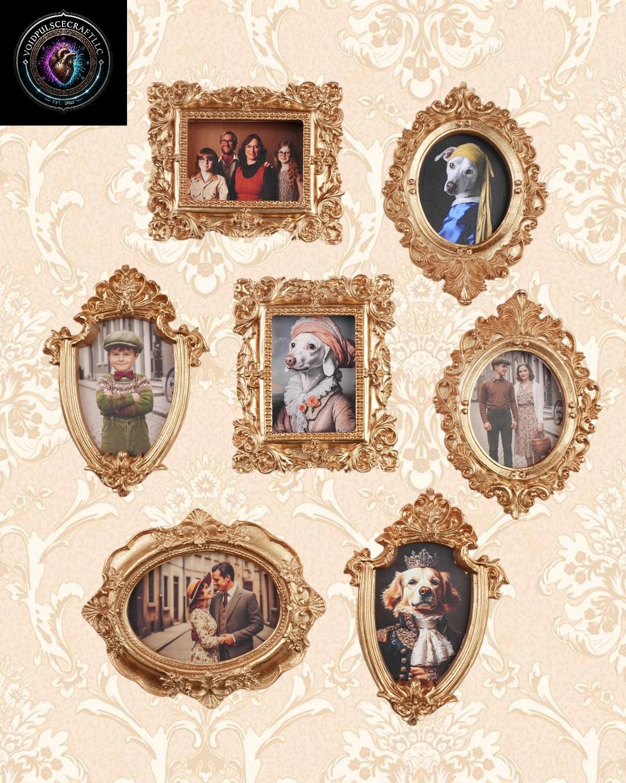 Vintage Gold Frame Photo Magnet – Custom UV Printed Retro Decor for ...