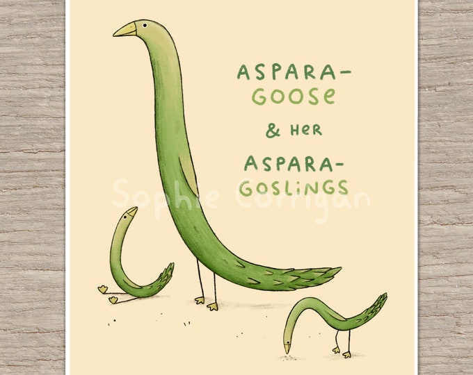Asparagoose Sticker (asparagus + Goose) - Etsy