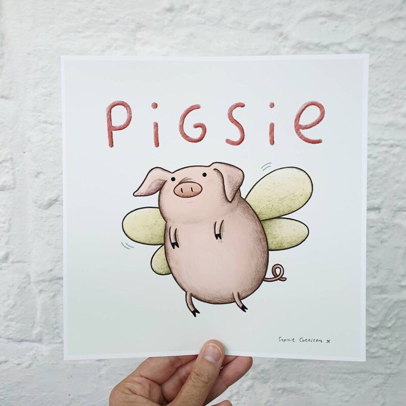 Pigsie Pixie Pig Signed Art Print - Etsy