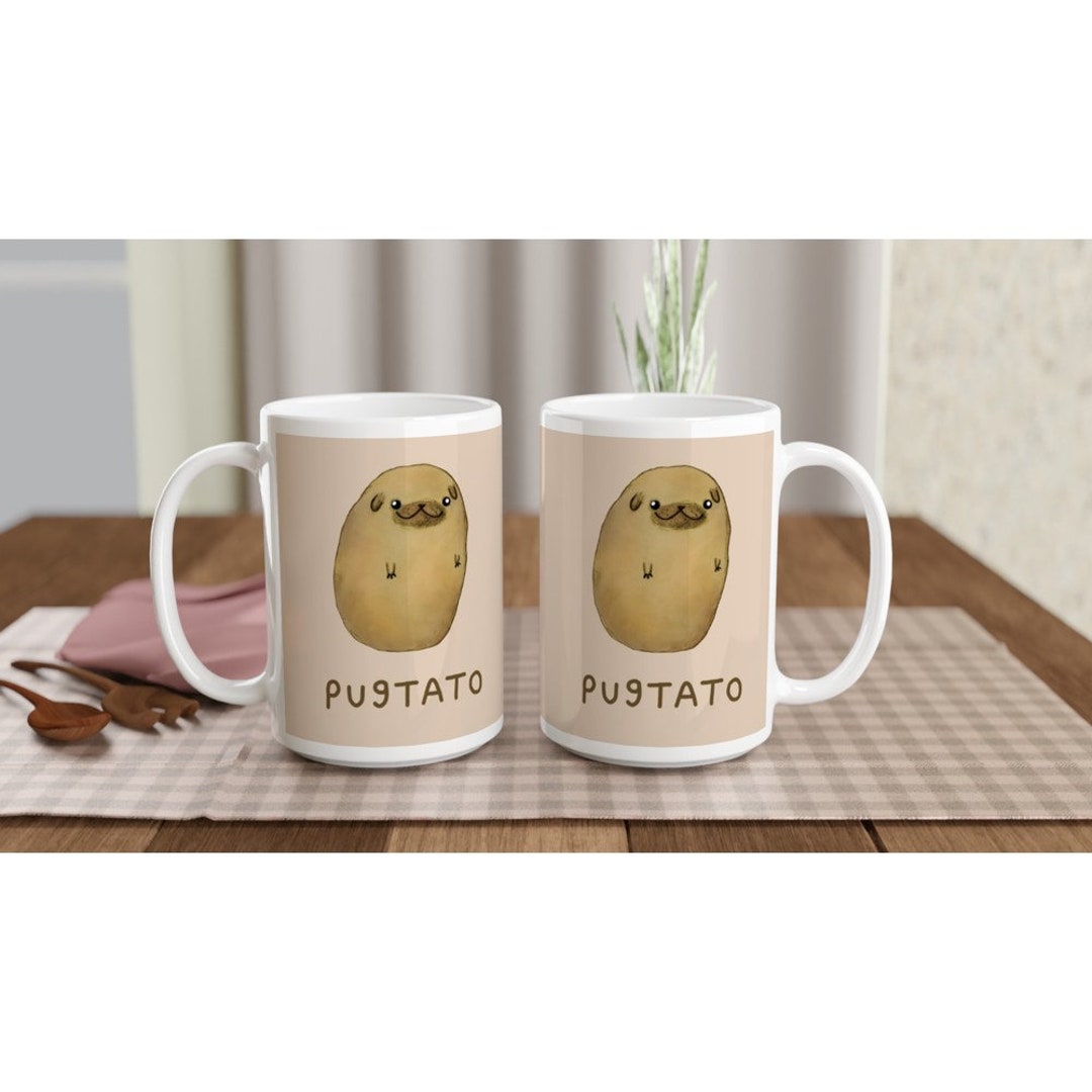 Pugtato Large 15oz 426ml Ceramic Mug - Etsy