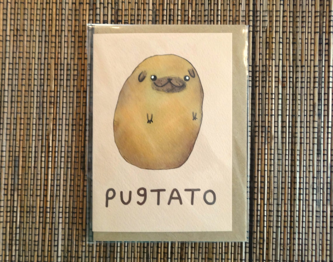 Pugtato Card - Etsy