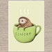 Sloffee Signed Fine Art Print Sloth Coffee Cute Funny Pun - Etsy