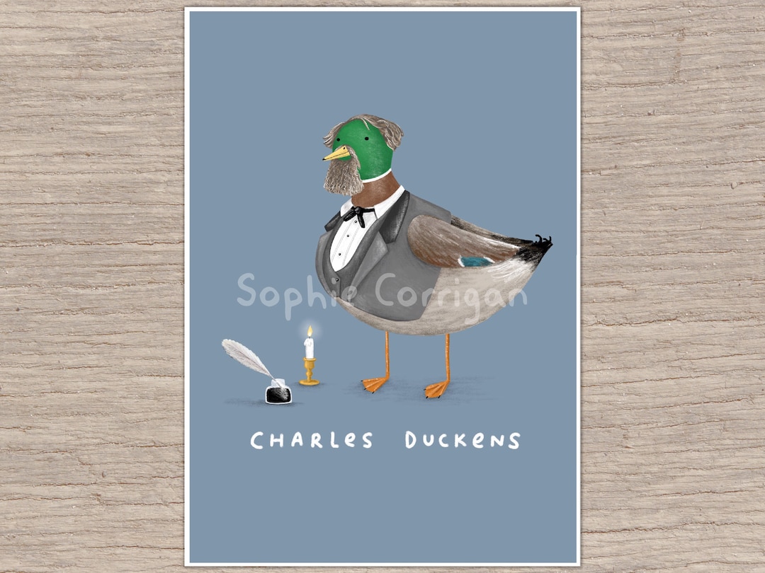 Charles Duckens Charles Dickens Duck Signed Fine Art Print - Etsy