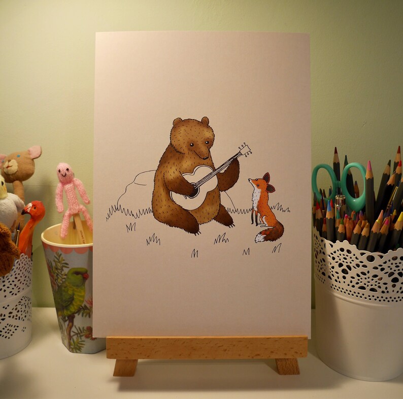 Bear & Fox A4 Signed Print | Etsy