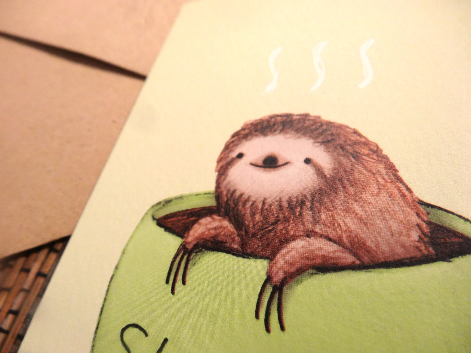 Sloffee Card Cute Sloth Cup of Coffee - Etsy