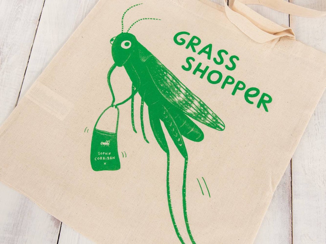Grass Shopper - Grasshopper Tote Bag - Eco-friendly Shopping Bags ...