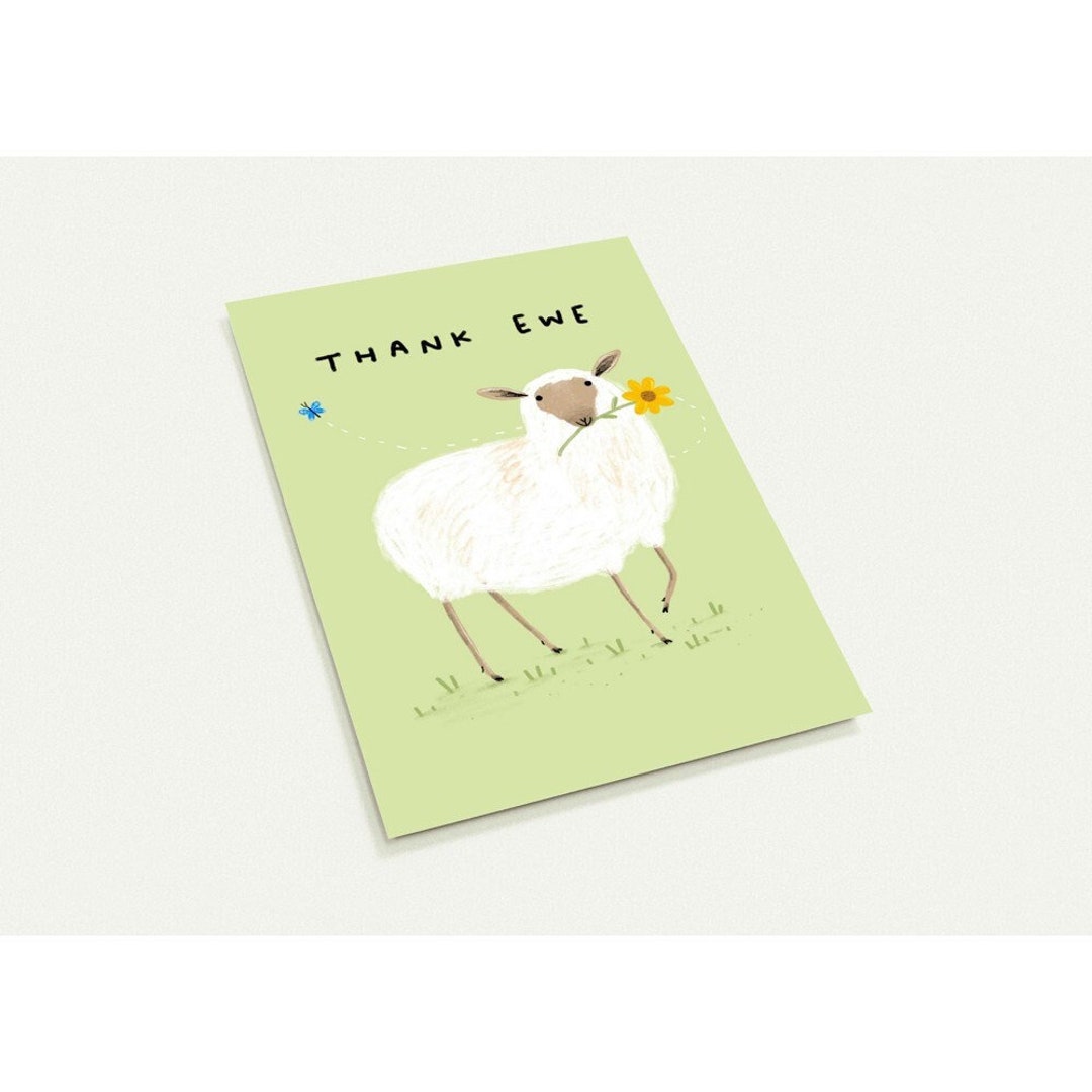 Thank Ewe Pack of 10 Postcards - Sheep Thank You Note - Etsy Australia