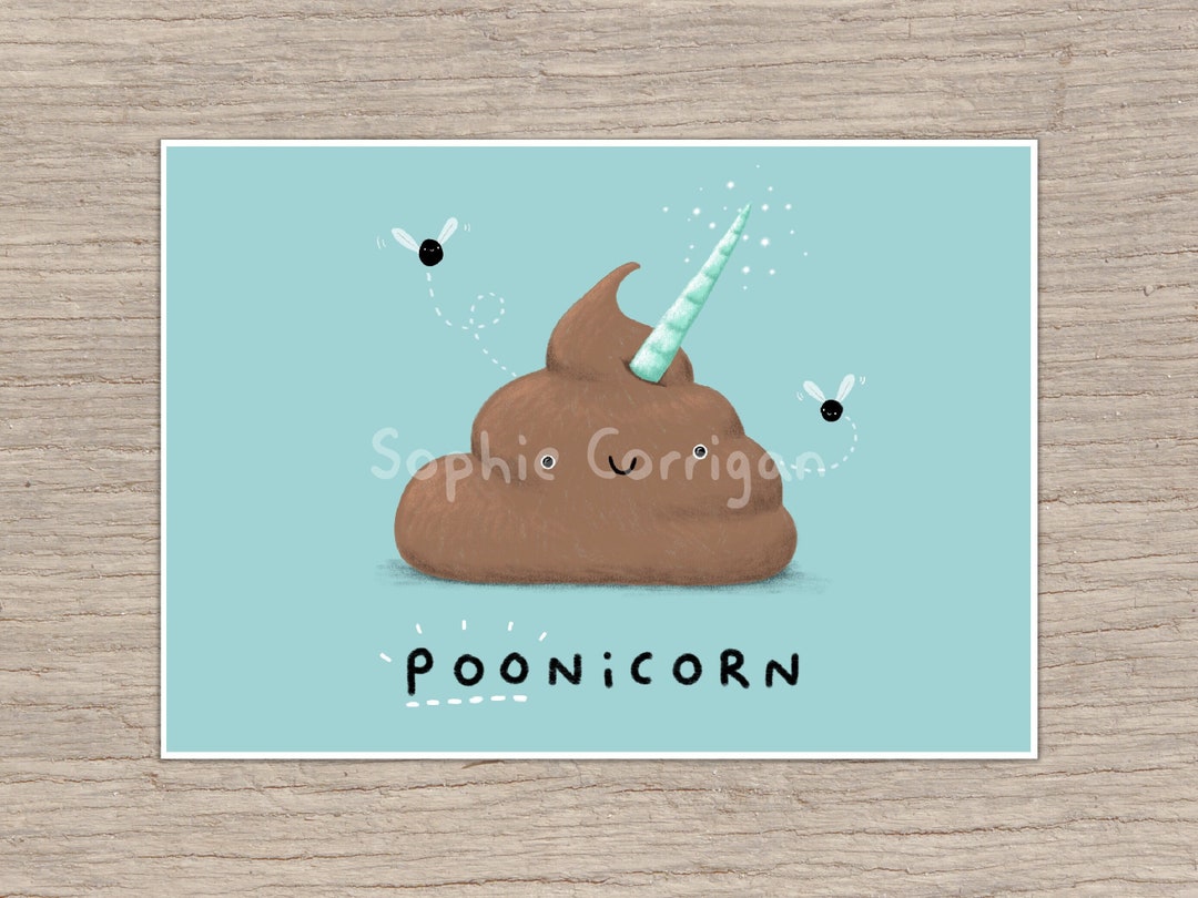 Poonicorn Cute Poop Unicorn Signed Fine Art Print - Etsy