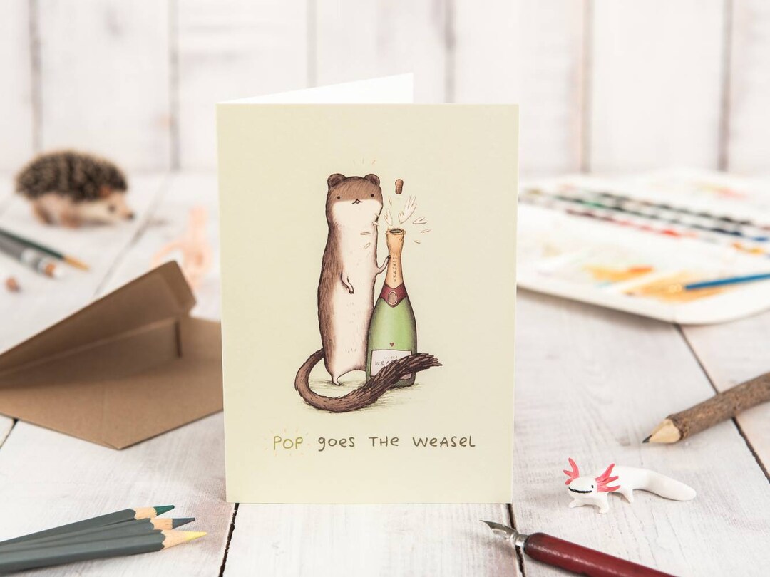 Pop Goes the Weasel Congratulations Card - Etsy UK