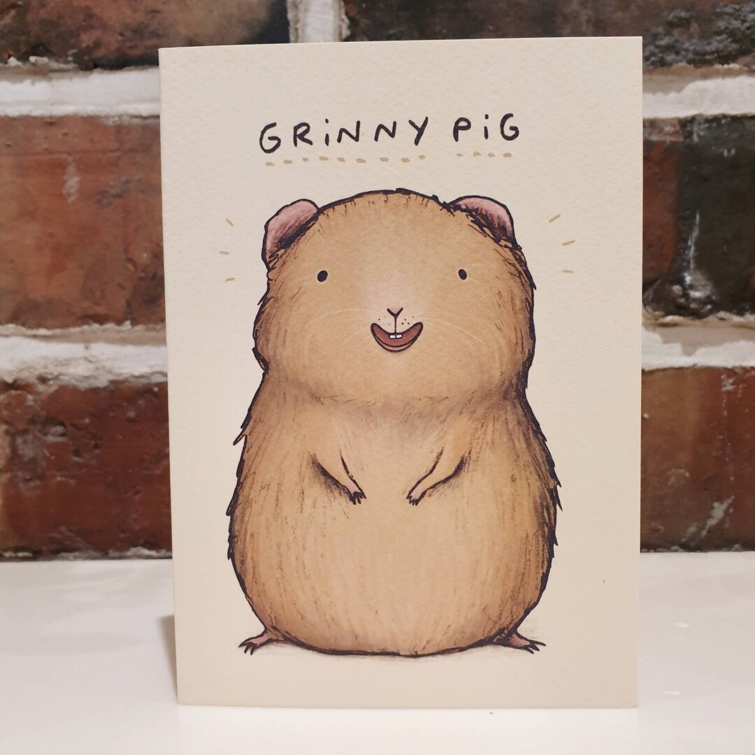Grinny Pig Smiling Guinea Pig Card - Etsy