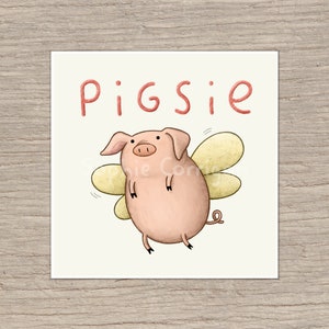 Pigsie Pixie Pig Signed Art Print - Etsy
