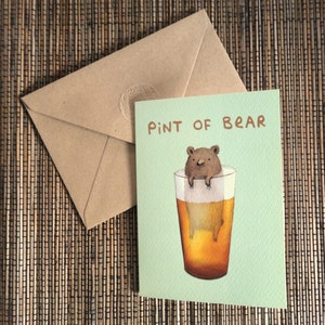 Pint of Bear Card - Etsy