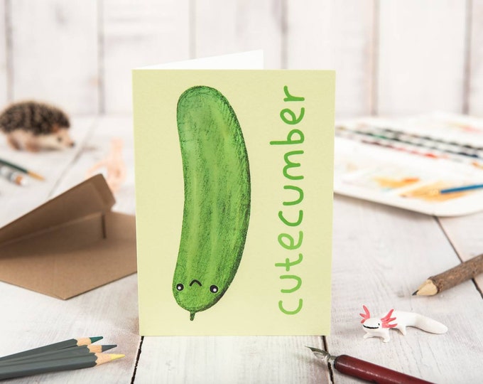 You're a Cute Cumber | Handmade Greeting Card | Love Card | Valentine's ...