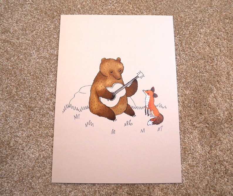 Bear & Fox A4 Signed Print - Etsy