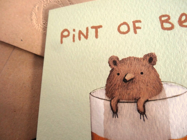 Pint of Bear Card - Etsy
