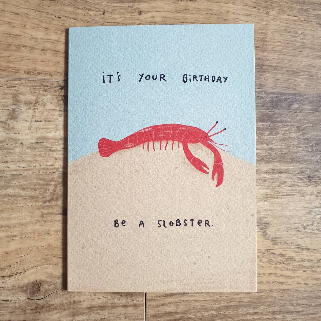 Slobster Lobster Birthday Card - Etsy
