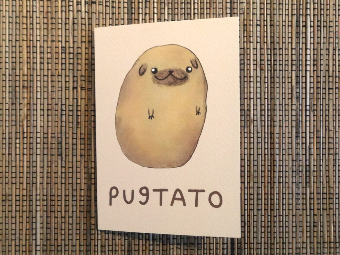 Pugtato Card - Etsy