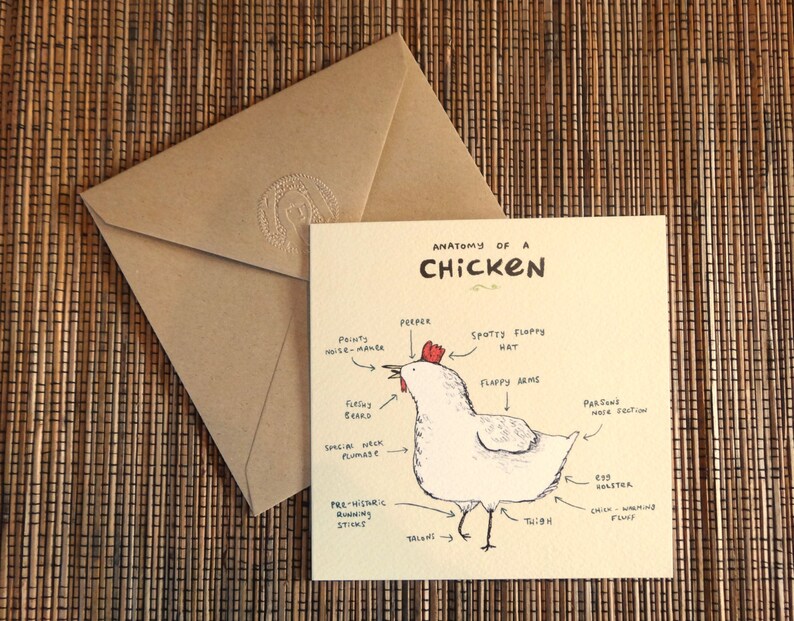Anatomy of A Chicken Card - Etsy UK