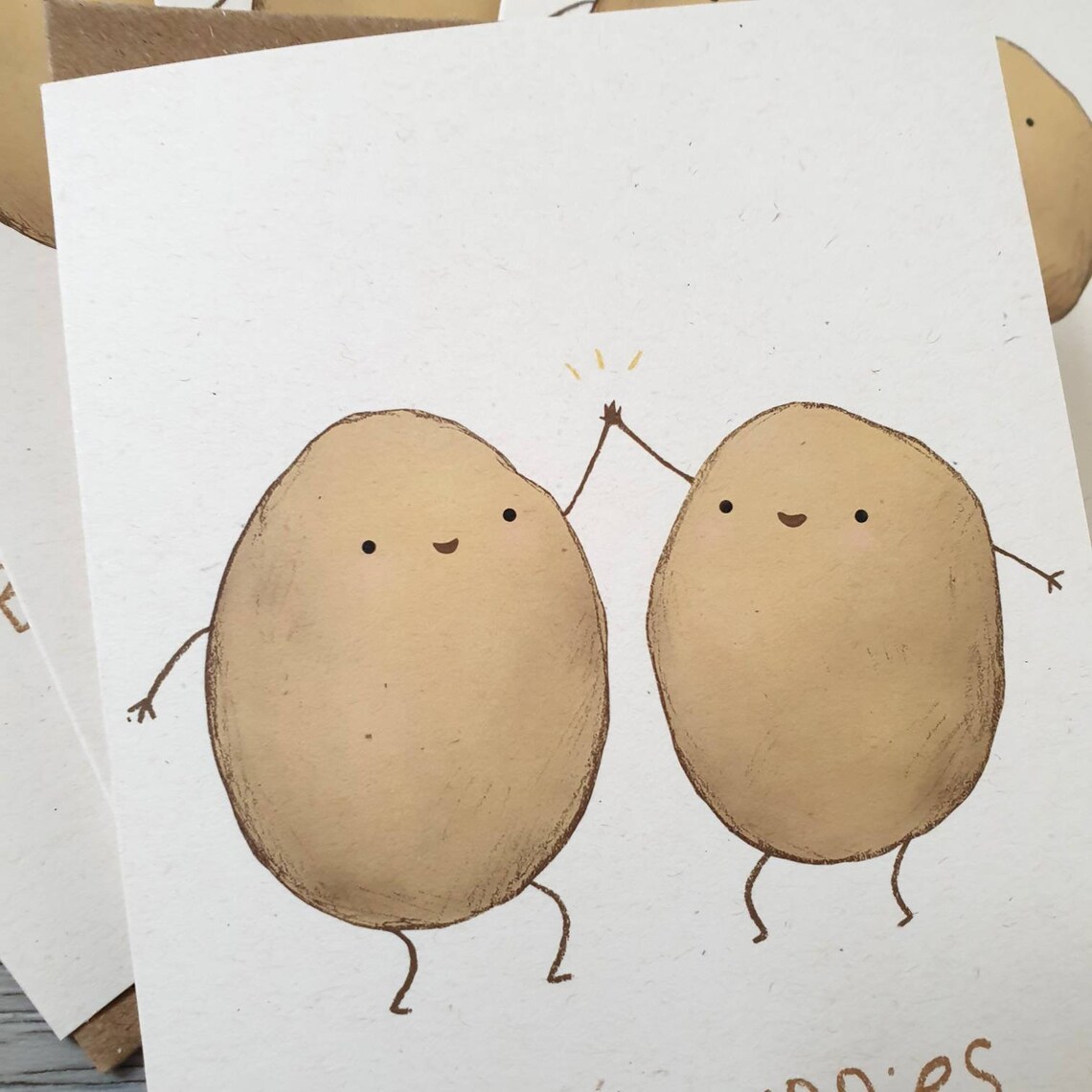 Best Spuddies Potato Friendship Card - Etsy UK